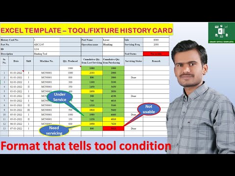Excel template - tool/fixture history card – Smart Office Templates